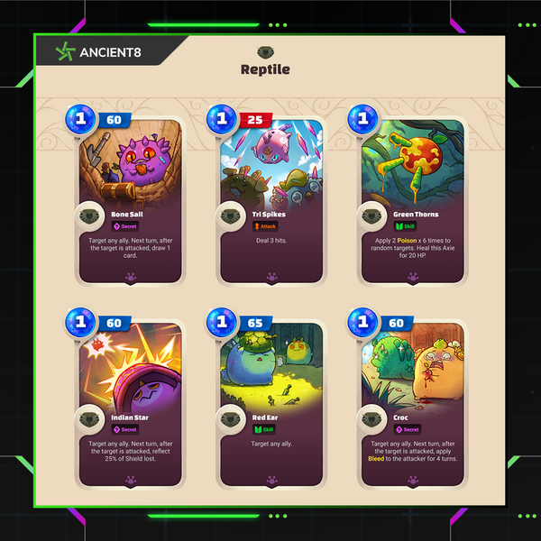 Explore 132 Cards & their Effects in Axie Infinity